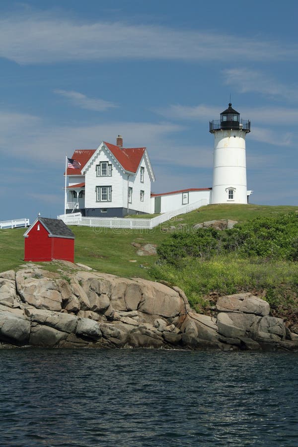 Cape Neddick Nubble stock photo. Image of lamp, maritime - 17943158