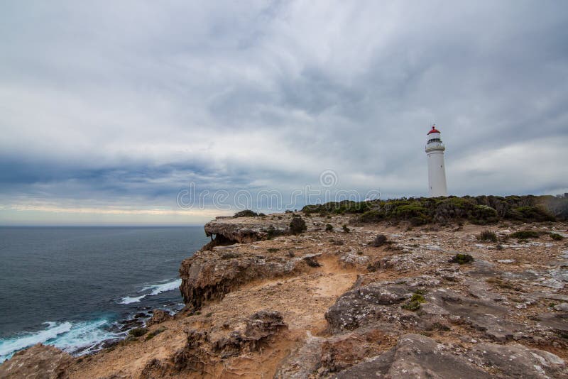 Cape Nelson Lighthouse stock photo. Image of hazardous - 78471452