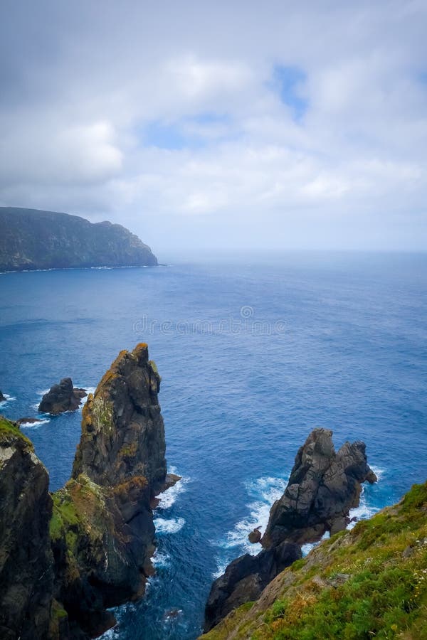 Cape Ortegal Cliffs and Atlantic Ocean, Galicia, Spain Stock Image ...
