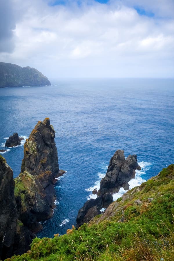 Cape Ortegal Cliffs and Atlantic Ocean, Galicia, Spain Stock Photo ...