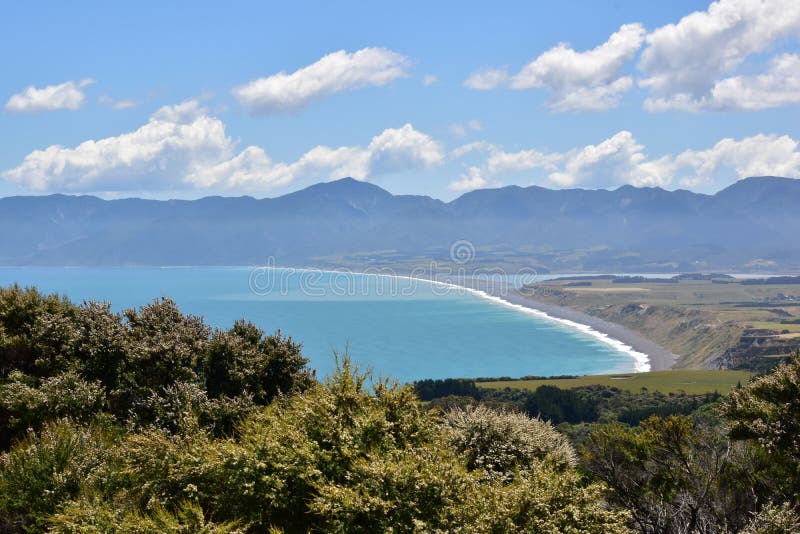 Cape Palliser Bay View with Coast and Mountains in Background Stock ...