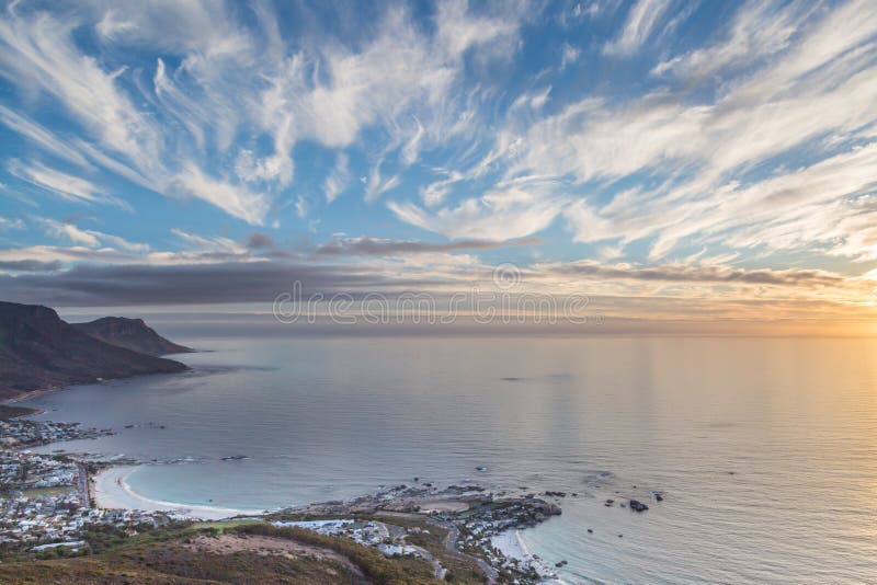 Cape Peninsula Sunset stock image. Image of coastal - 112957223