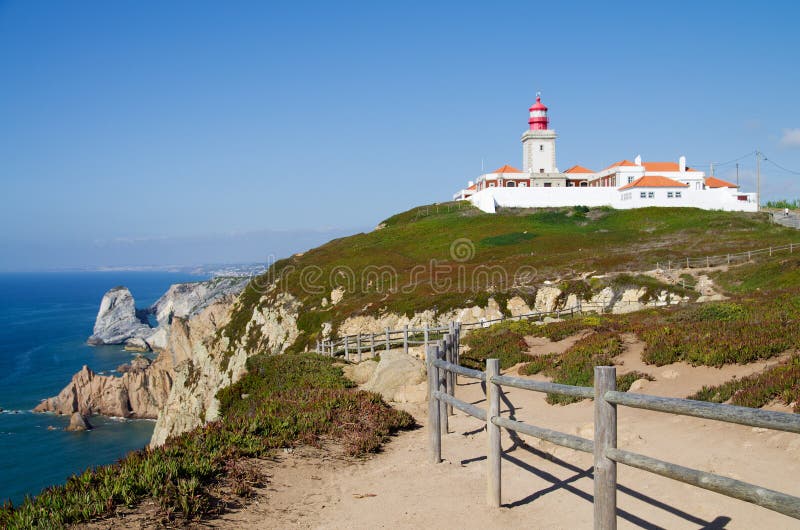 Cape Roca Lighthouse stock photo. Image of cabo, lighthouse - 21207074