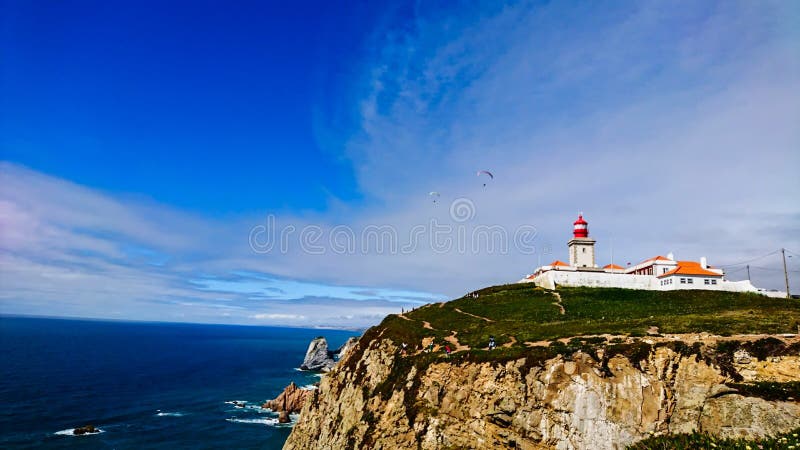 Cape Roca with a Lighthouse Overlooking the Atlantic Ocean and Two ...
