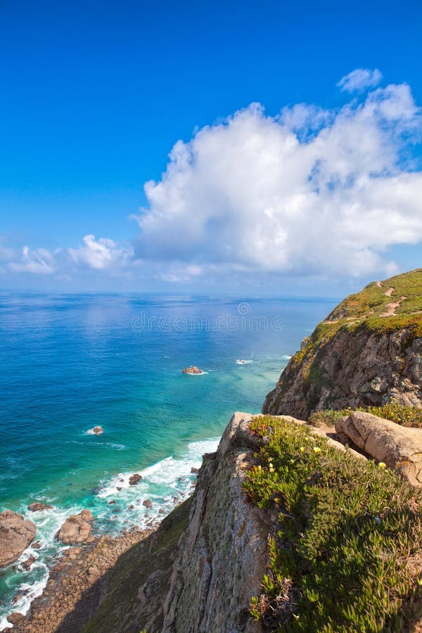 Cape Roca, West Most Point of Europe Stock Image - Image of blue, stone ...