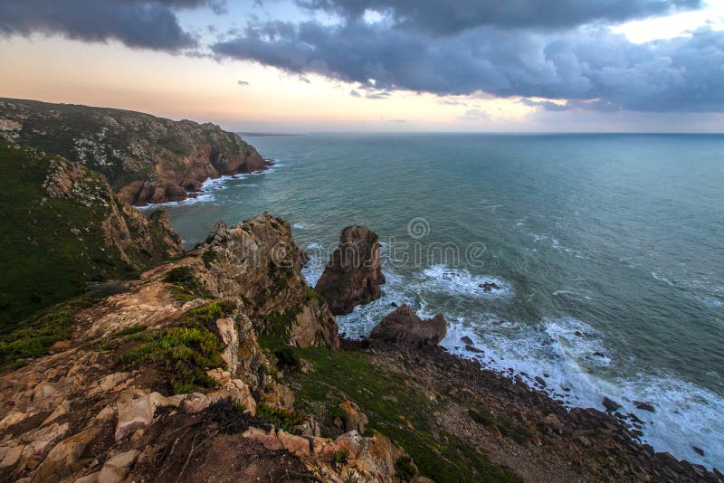 Cape Rock at sunset stock photo. Image of bright, reflection - 48359052
