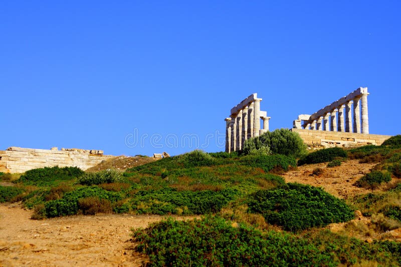 Cape Sounion - Greece stock image. Image of ruins, pillar - 16195165