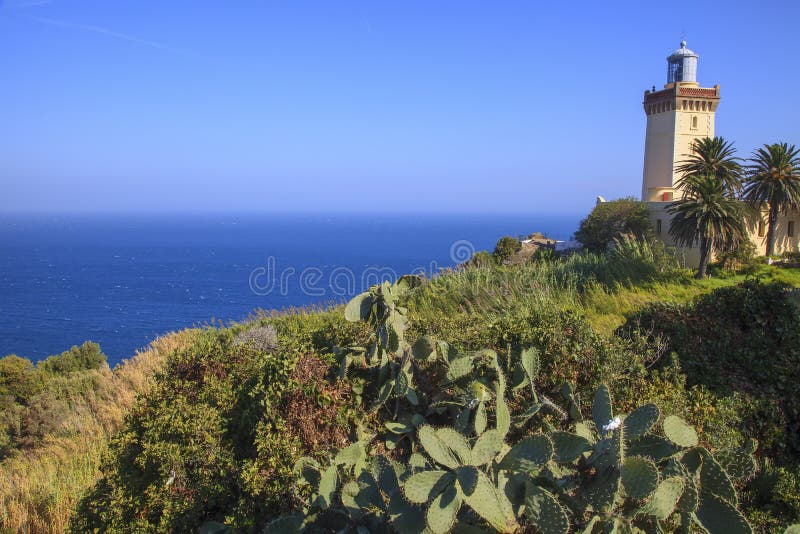 Cape Spartel Lighthouse, Tangier, Morocco Stock Photo - Image of cape ...