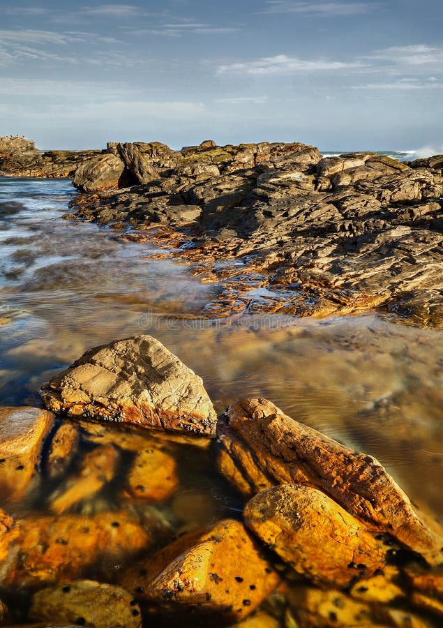 Cape St Francis - Beach Rocks Stock Photo - Image of seascape, cape ...