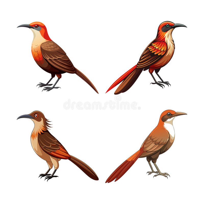 Cape Sugarbird Bird Realistic Illustration Stock Vector - Illustration ...