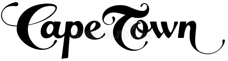 Cape Town - Custom Calligraphy Text Stock Vector - Illustration of ...