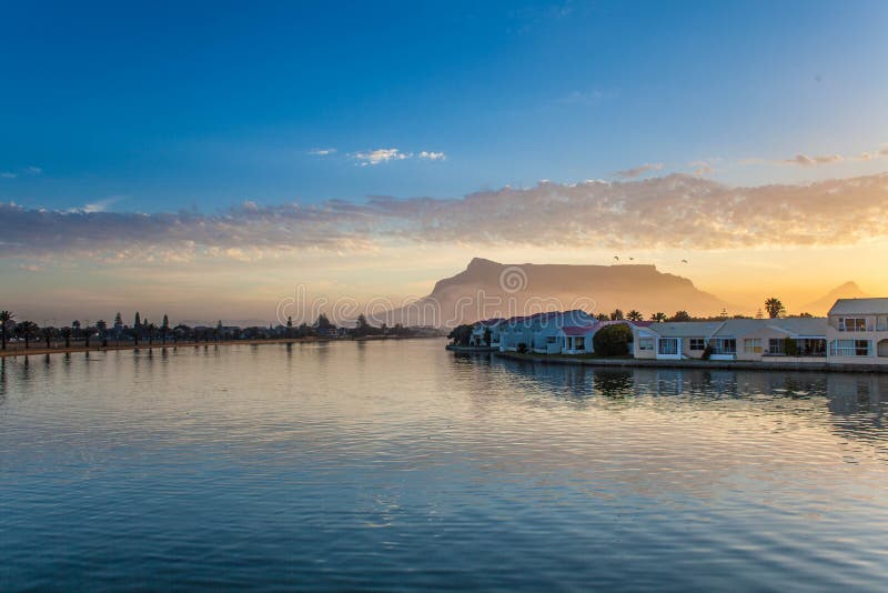 Cape Town River Sunset stock photo. Image of town, cape - 56108206