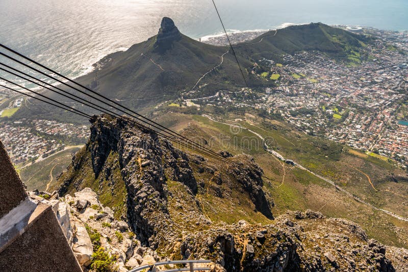 Cape Town View from the Table Mountain Stock Photo - Image of cloudy ...