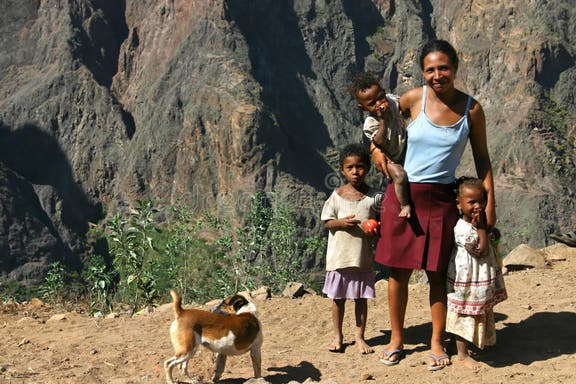 Cape Verde Family editorial stock photo. Image of path - 18863033