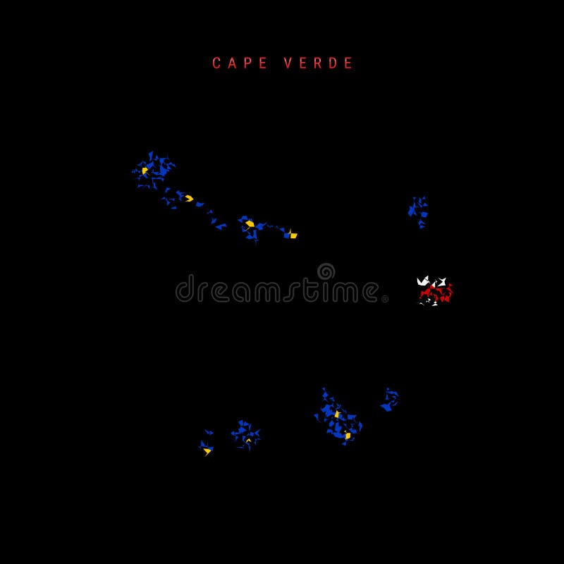Cape Verde Flag Map, Chaotic Particles Pattern in the Cabo Verde Flag ...