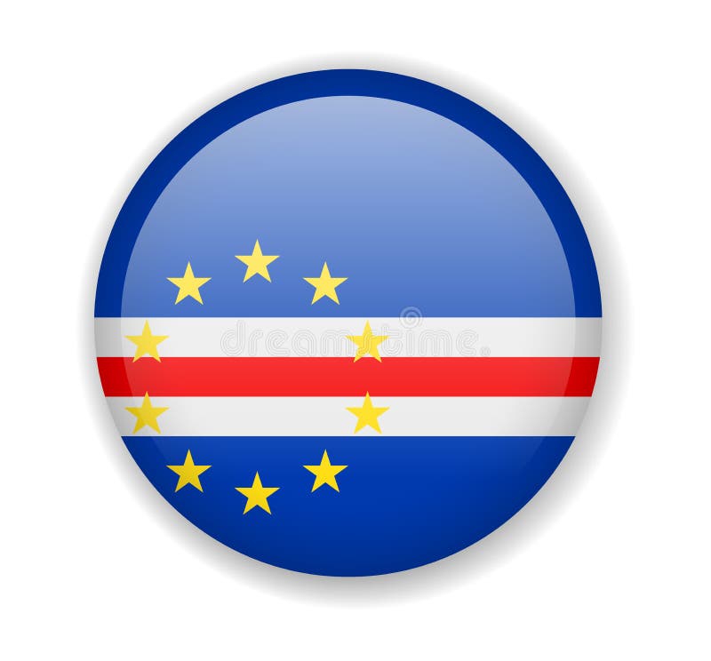 Cape Verde Flag Round Bright Icon on a White Background Stock ...
