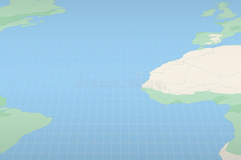 Cape Verde Highlighted on a Detailed Map, Geographic Location of Cape ...