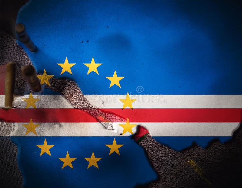 Cape Verde Map and Flag stock illustration. Illustration of orange ...