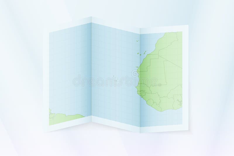 Cape Verde Map, Folded Paper with Cape Verde Map Stock Vector ...