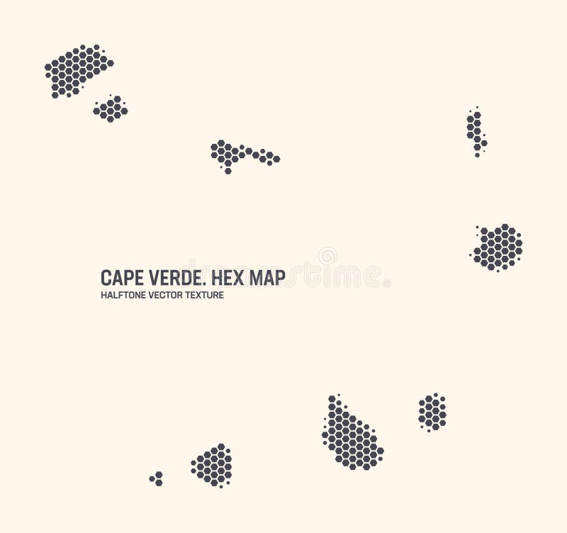 Cape Verde Map Vector Hexagonal Half Tone Pattern Isolated on Light ...