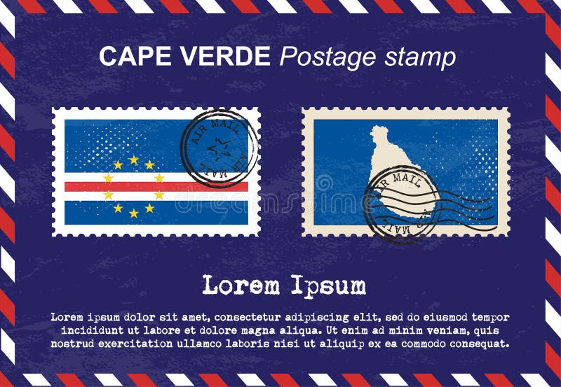 Cape Verde Postage Stamp, Vintage Stamp, Air Mail Envelope. Stock ...
