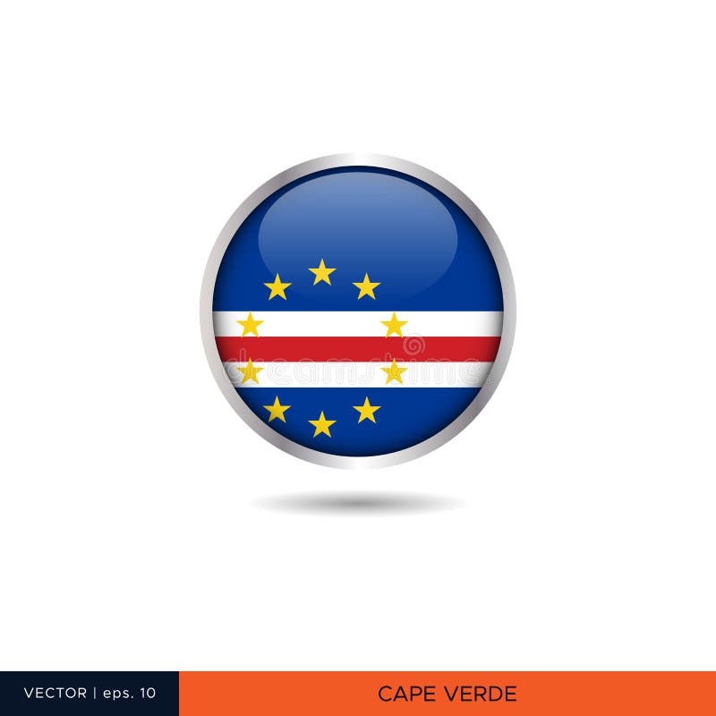 Cape Verde Round Flag Vector Design. Stock Vector - Illustration of ...