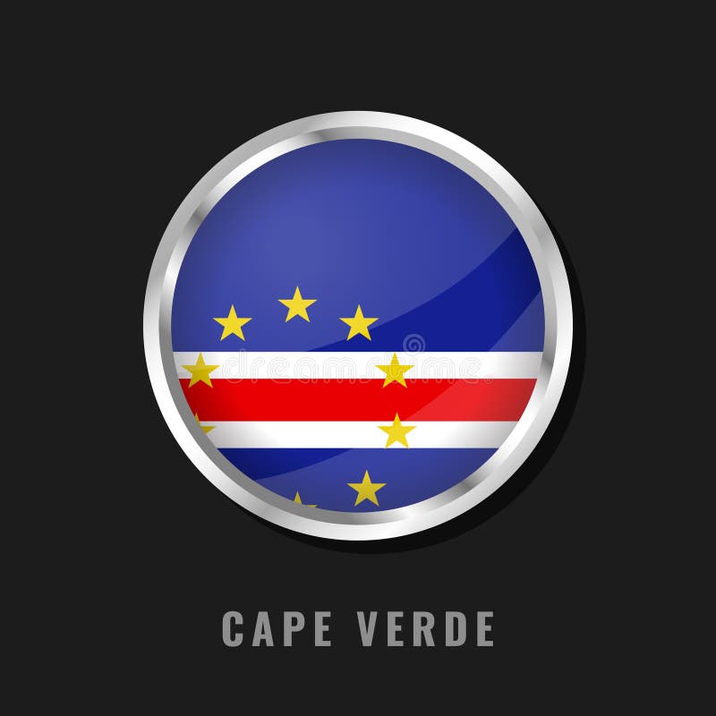 Cape Verde Round Framed National Flag. Circular Glossy Flag of Cape Verde Stock Vector ...