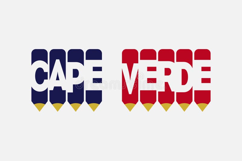 Cape Verde Text with Pencil Symbol Creative Ideas Design. Cape Verde ...