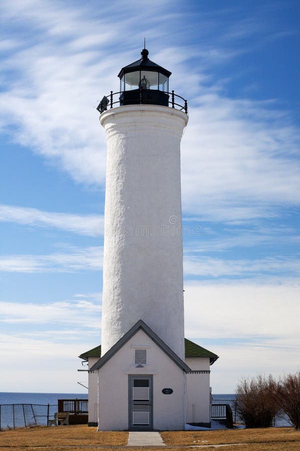 Cape Vincent Lighthouse on Tibbets Point Stock Photo - Image of ...