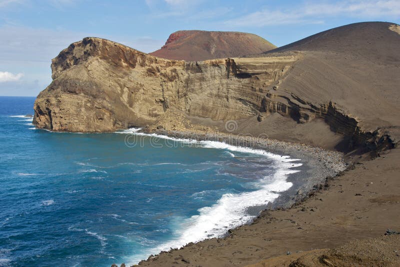 The capelinhos vulcano stock image. Image of horizon, vulcano - 5548331