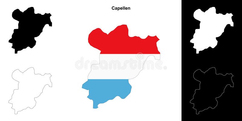Capellen outline map stock vector. Illustration of shape - 334989871