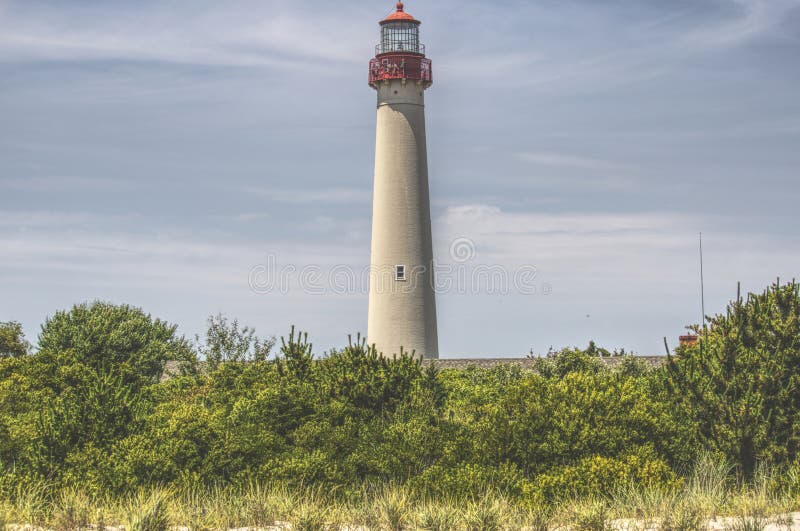 Cape May Lighthouse stock image. Image of warning, scenic - 355323813
