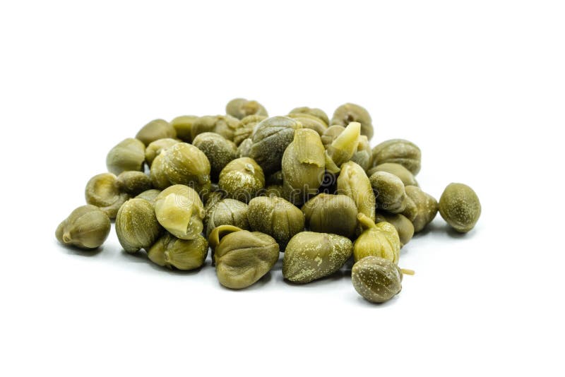 Dry Capers Isolated on White Background with Clipping Path Close Up ...