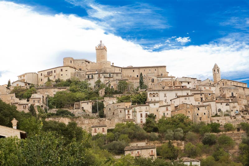 Capestrano in Abruzzo (italy) Stock Image - Image of village, hill ...