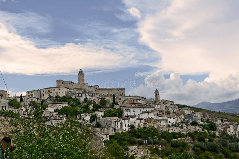 Capestrano in Abruzzo (italy) Stock Image - Image of village, hill ...