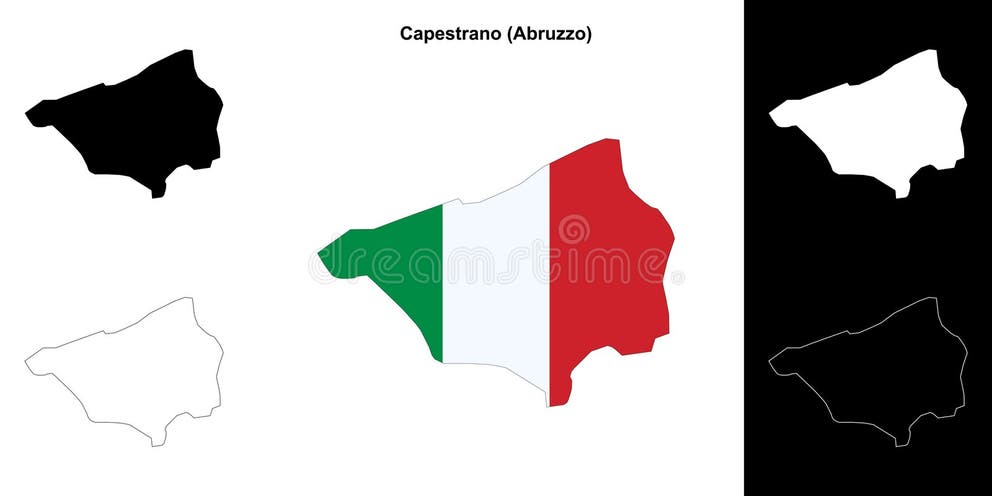 Capestrano outline map stock vector. Illustration of cartography ...