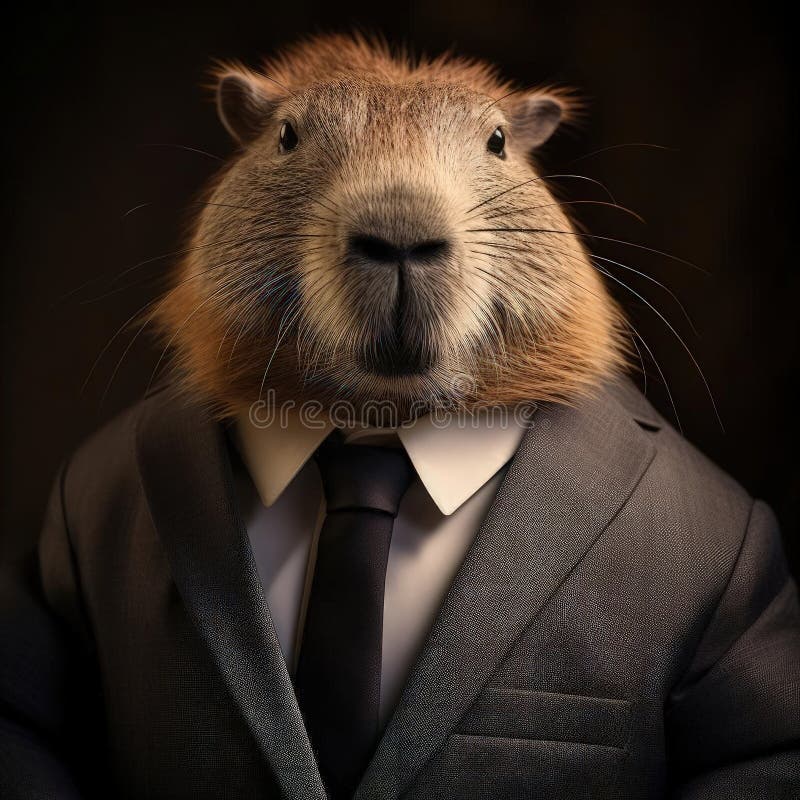 Capibara Con Traje Y Corbata Stock de ilustración - Ilustración de ...