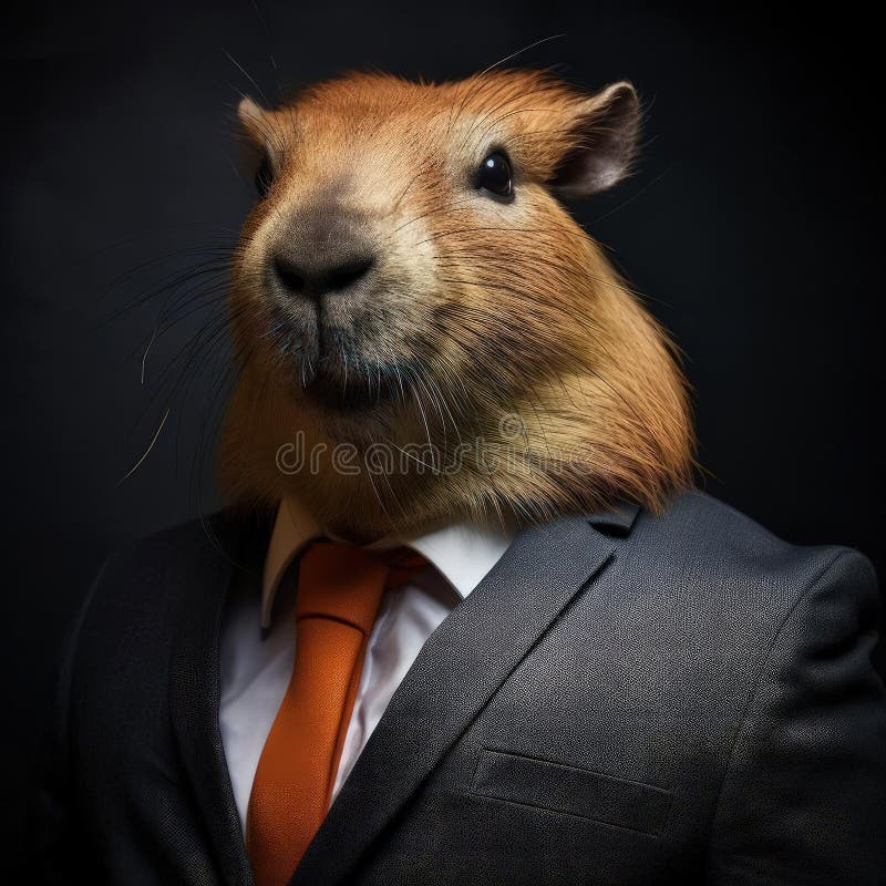 Capibara Con Traje Y Corbata Foto de archivo - Imagen de arte, trendy ...