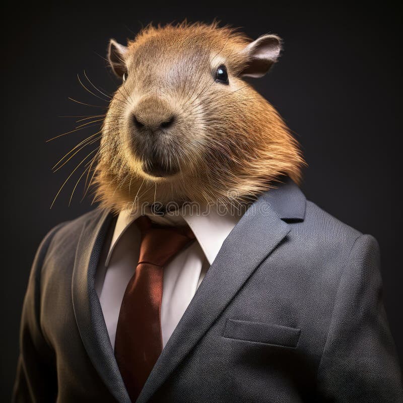 Capibara Con Traje Y Corbata Stock de ilustración - Ilustración de ...