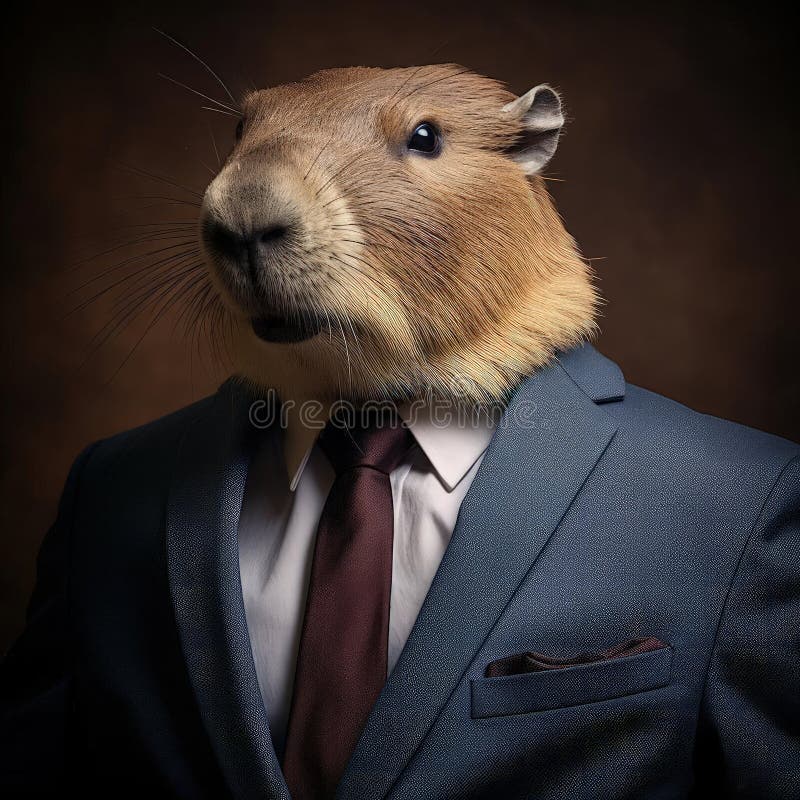 Capibara Con Traje Y Corbata Stock de ilustración - Ilustración de ...