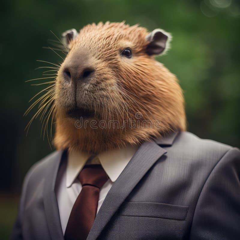 Capibara Con Traje Y Corbata Stock de ilustración - Ilustración de ...