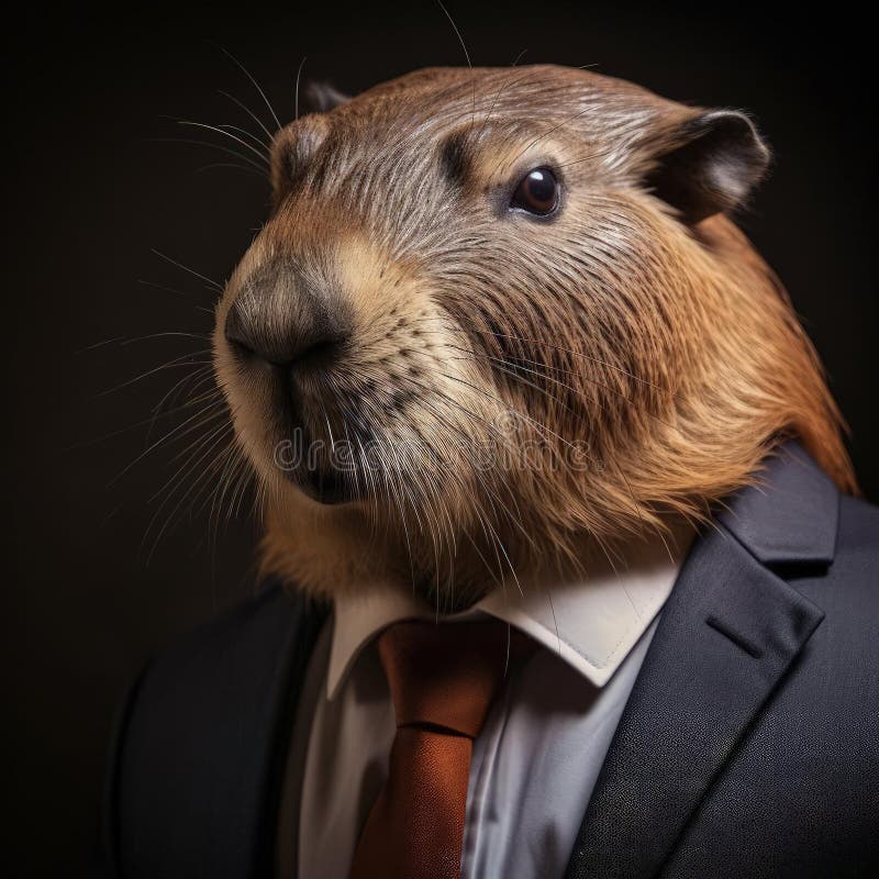 Capibara Con Traje Y Corbata Imagen de archivo - Imagen de pegatina ...