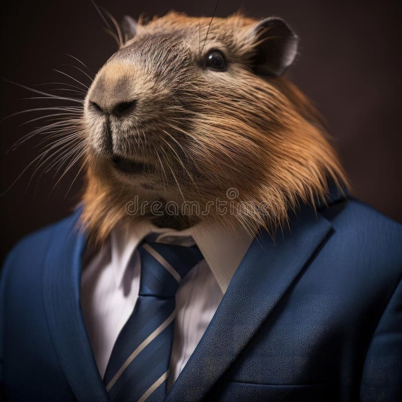 Capibara Con Traje Y Corbata Foto de archivo - Imagen de divertido ...