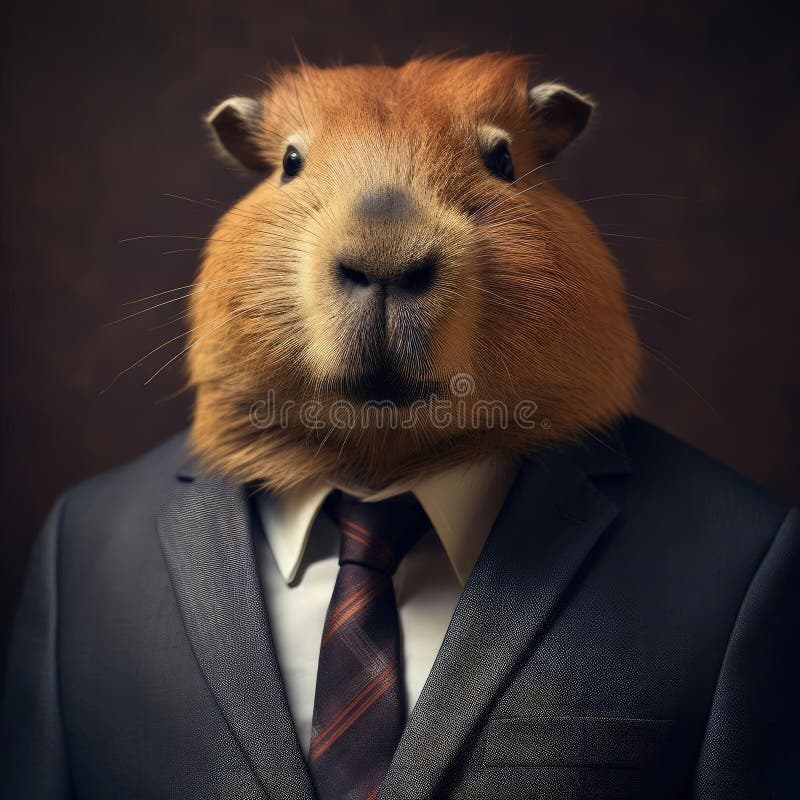 Capibara Con Traje Y Corbata Foto de archivo - Imagen de fauna, fuente ...