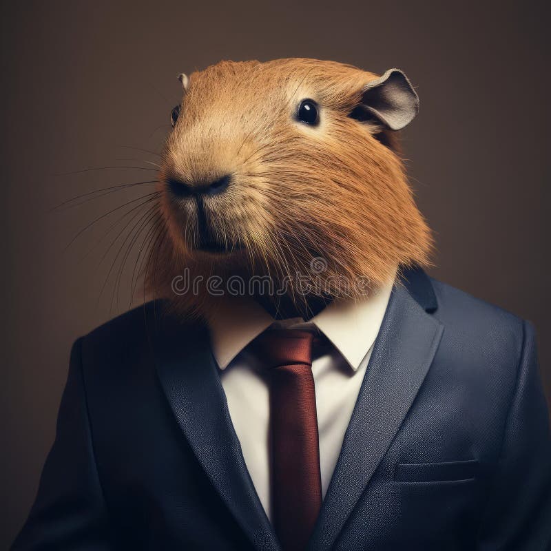 Capibara Con Traje Y Corbata Stock de ilustración - Ilustración de ...