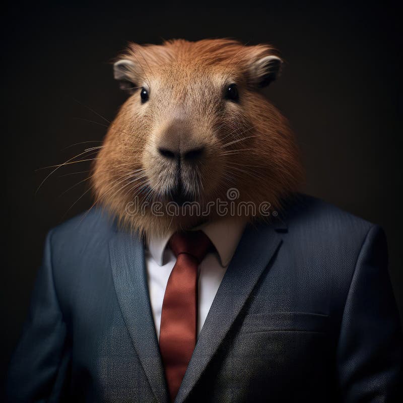Capibara Con Traje Y Corbata Stock de ilustración - Ilustración de ...
