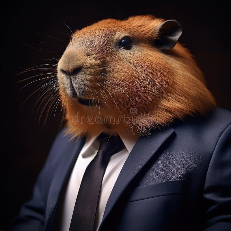 Capibara Con Traje Y Corbata Stock de ilustración - Ilustración de ...