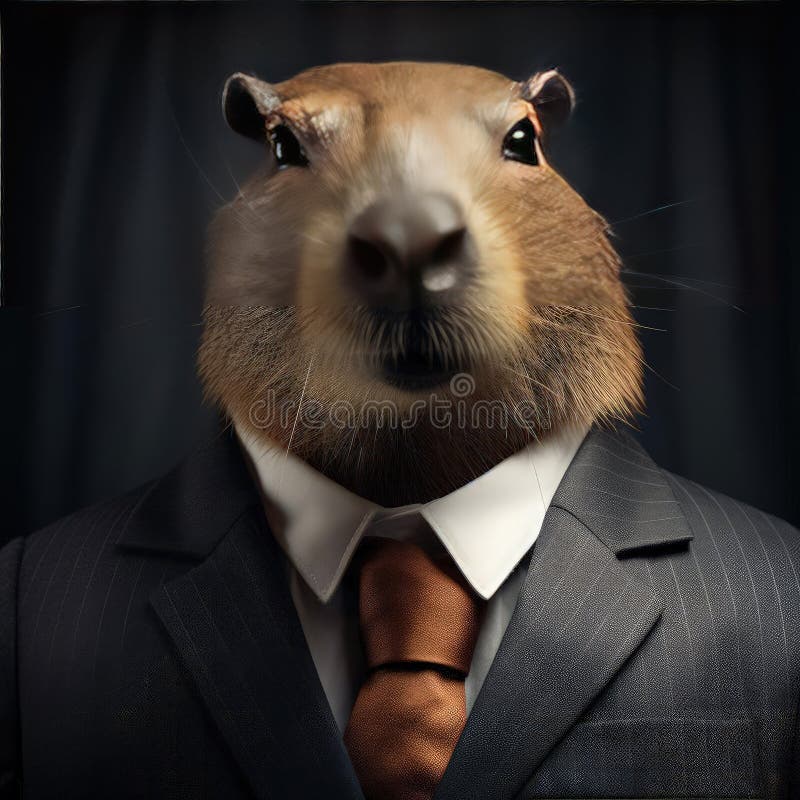 Capibara Con Traje Y Corbata Stock de ilustración - Ilustración de ...