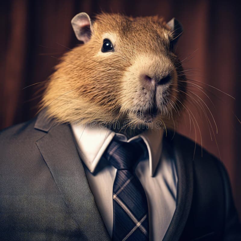 Capibara Con Traje Y Corbata Stock de ilustración - Ilustración de ropa ...