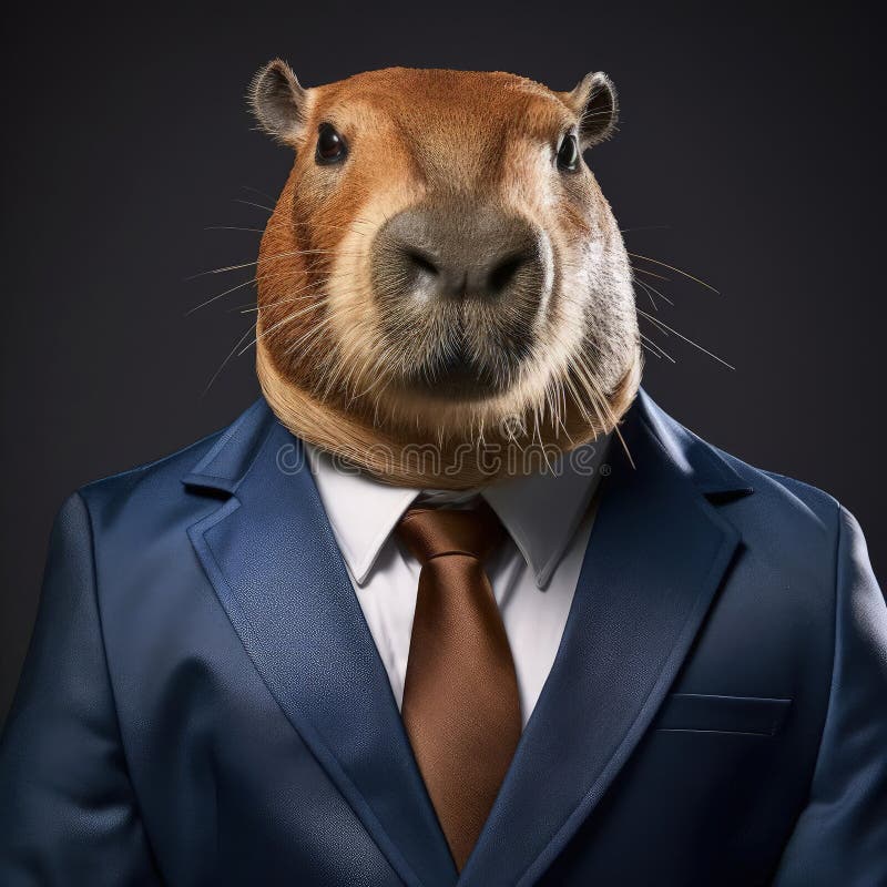 Capibara Con Traje Y Corbata Stock de ilustración - Ilustración de ...